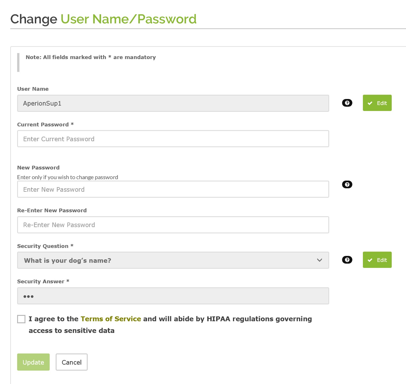 Update Security question and/or answer – PROVIDERGATEWAY | Parthenon ...