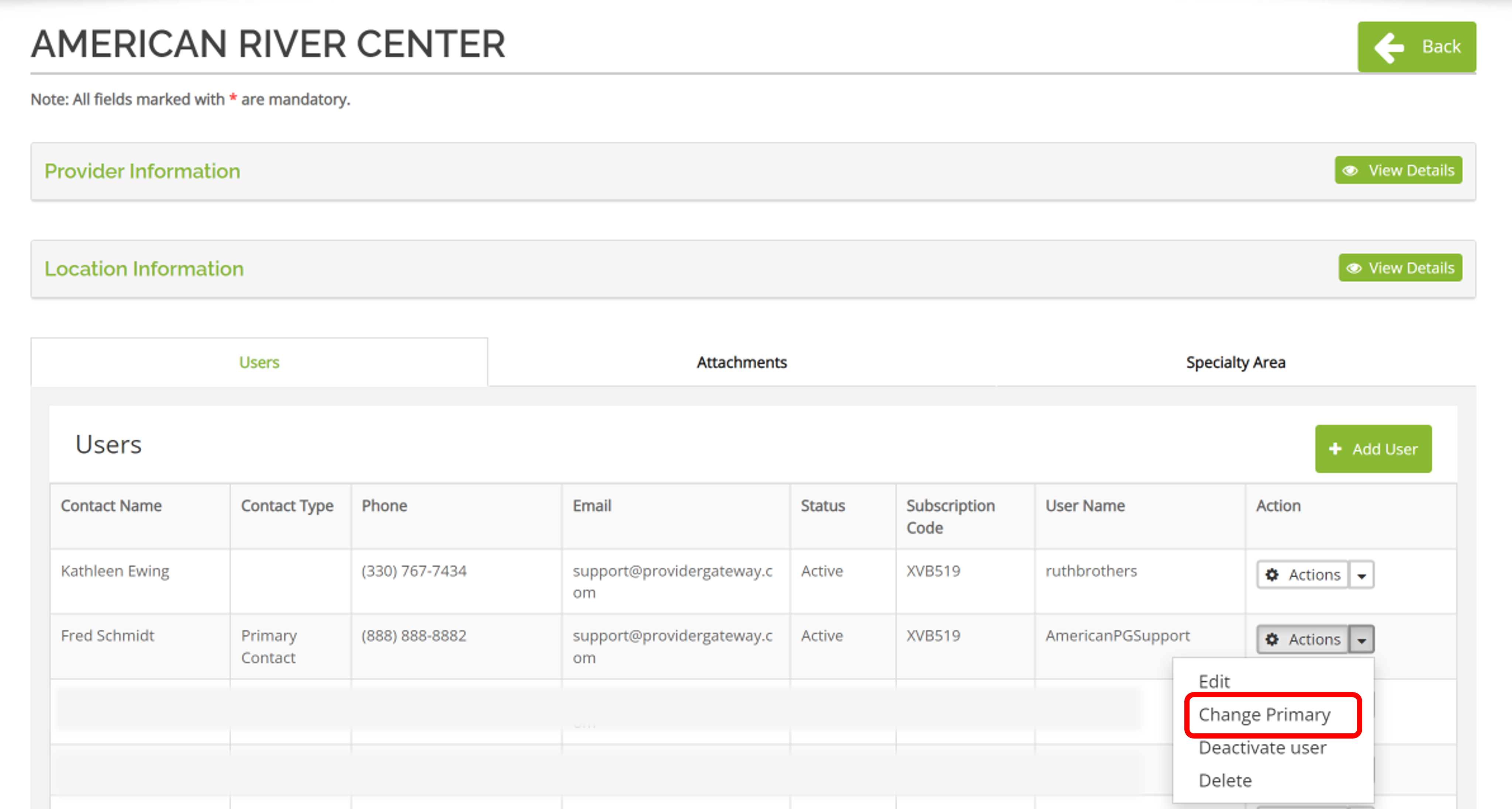 How do I update the Primary Contact at my location? – PROVIDERGATEWAY ...